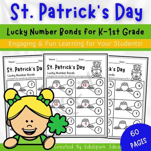 St. Patrick’s Day Lucky Number Bonds - Math Worksheet for K & 1st Grade