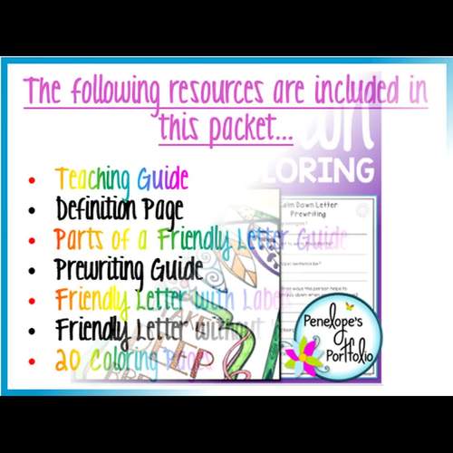 Calm Down Corner: Coping Techniques Coloring Pages & Letter | TPT