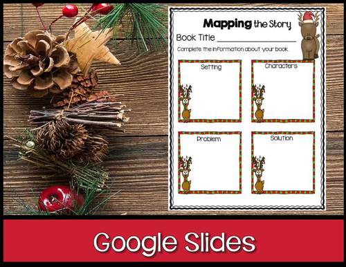 Christmas Holiday Digital Graphic Organizers for Reading - Google Slides