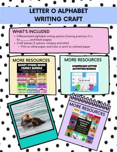 Letter O Alphabet Writing Craftivity - Phonics Letter Formation ...