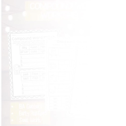 Compound Word Worksheets - No Prep Grammar Activities 1st 2nd Grade ELA ...