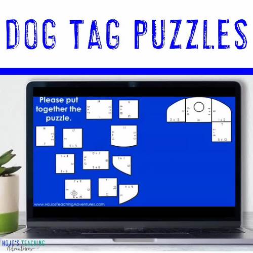 ADDITION Dog Tags | Veterans Day or Memorial Day Math Activities or Games