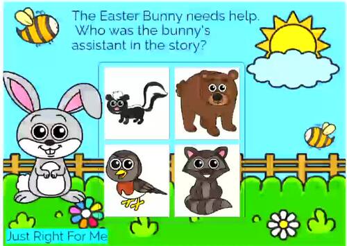 The Easter Bunny's Assistant After Reading Boom Cards by Just Right For Me