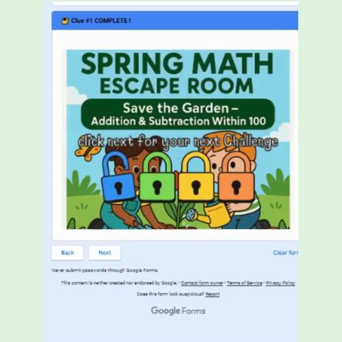 2nd Grade Spring Math Escape Room | Save the Garden – Addition ...
