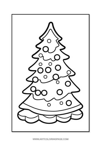 Christmas Gingerbread Trees Coloring Pages for Kids Vol. 4 – 100 Joyful ...