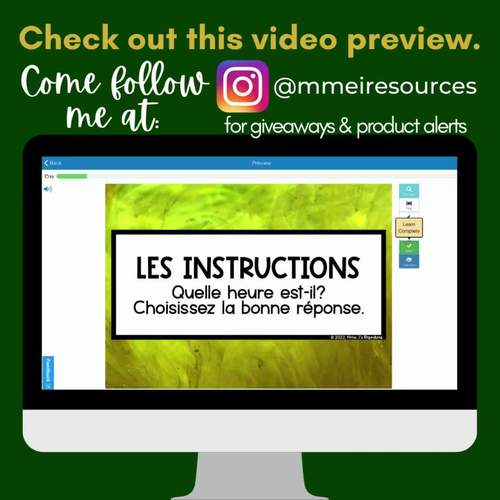 Quelle heure est-il? | Telling Time in French | Hours | BOOM Cards