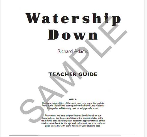 Watership Down Novel Units® Teacher Guide Novel Study | TPT
