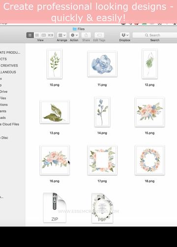 Peach Pink Blue Watercolor Flowers Clipart, Black Line Art Floral ...