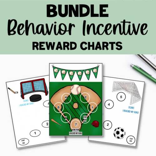 BUNDLE Behavior Reward Charts Sports Theme by Beltran's Behavior Basics