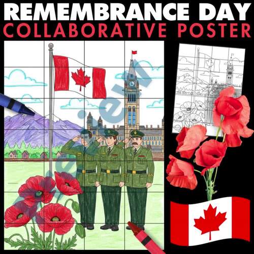 Remembrance Day Canada Activity Collaborative Poster Poppy Craft ...