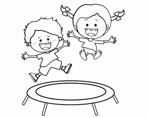 Exercise Kids. Clipart in full color and black/ white. {Lilly Silly Billy)