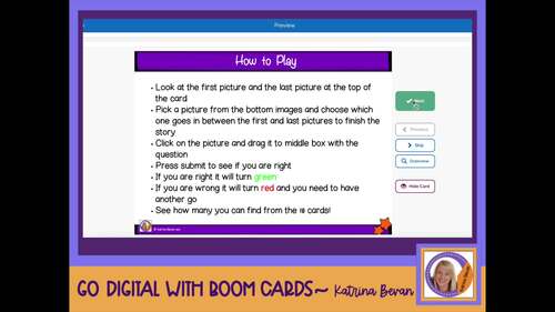 Boom™ Cards with audio: What happens in between? speech & language therapy