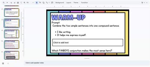 Writing Compound Sentences with FANBOYS by Love and Literacy Lane