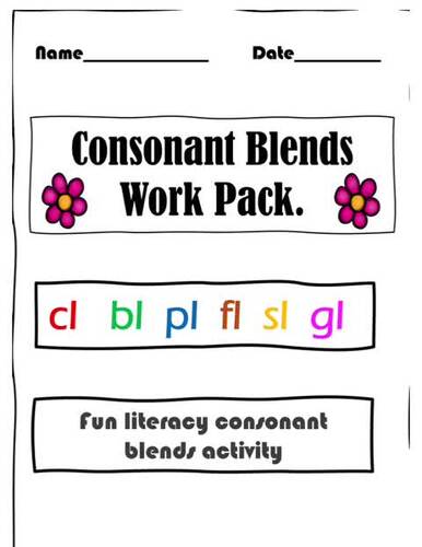 Consonant Blends Work Pack – Sentences-Fun Literacy Activity | TPT