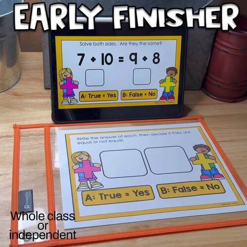 Equal Expressions Balancing Equations 1st Grade Early Finishers Math ...