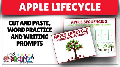 Life Cycle of an Apple Tree Coloring Writing Prompt Craft Centers ...