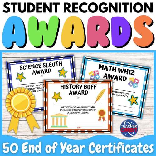 Student Awards Recognition Achievement Certificates School Year & End ...