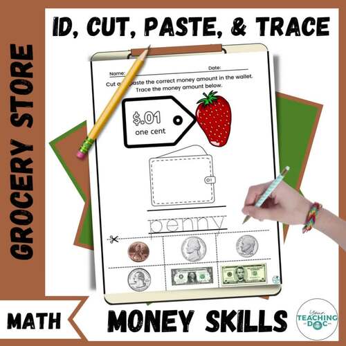 Grocery Store Identify Count and Match Money Life Skill Worksheets