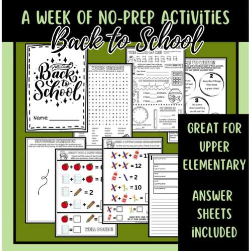 Back to School Booklet: Fun and Purposeful Activities for the First ...