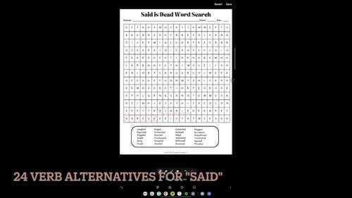 Dialogue Activity: Said is Dead Word Search for High School Creative ...
