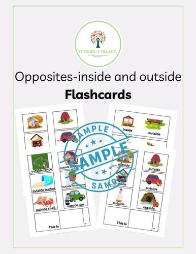 Opposites-Inside and Outside Flashcards- Select and label (ABLLS-R C24 ...