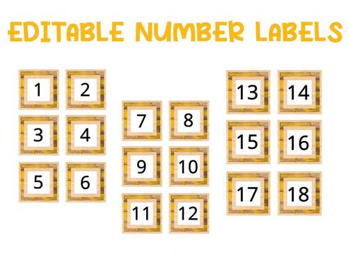 Printable Number Labels, Classroom Calendar Numbers,Editable Locker Numbers