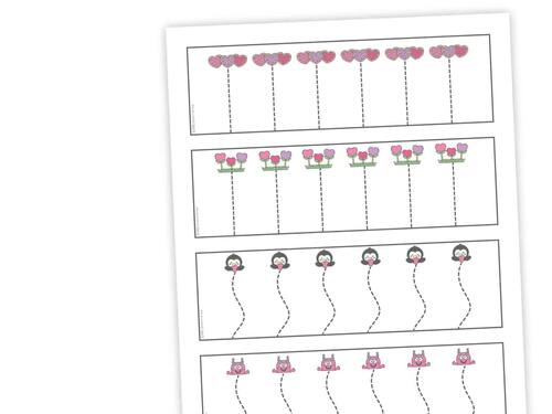 Valentine's Day Scissor Skills Cutting Strips Preschool Kindergarten ...