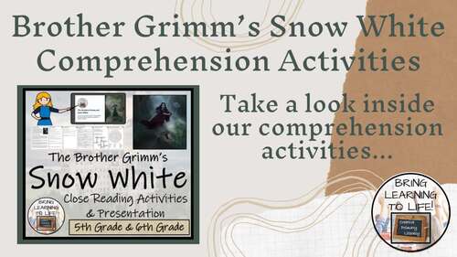 Brothers Grimm's Snow White Reading Comprehension | 5th Grade & 6th Grade