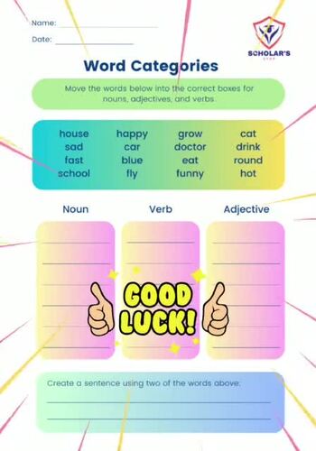 Word Wizard: Exploring Word Categories by Scholars Stop | TPT