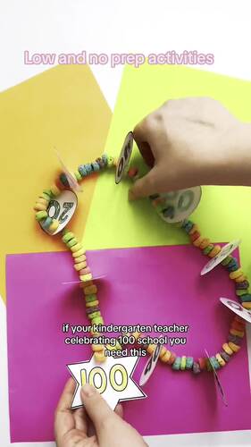 100th Day of School Crafts, Writing, and Math Activities for Kindergarten