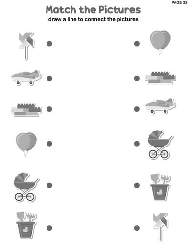 Preschool Worksheets 10 Pages - Comparisons, Match the pictures, Shapes