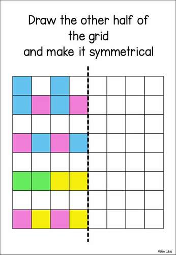 Symmetry Drawing Worksheets - Pattern Art using Lines of Symmetry ...