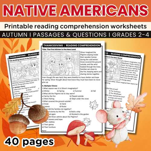 Pilgrims and Native Americans Reading Comprehension Worksheets ...