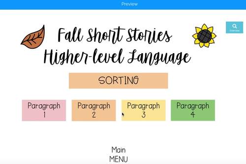 Fall Short Stories Boom Cards™ Higher Order Language Skills | Fall ...