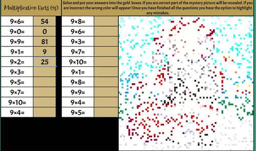 Multiplication Facts Fluency Practice (9s) Christmas and Winter Math ...