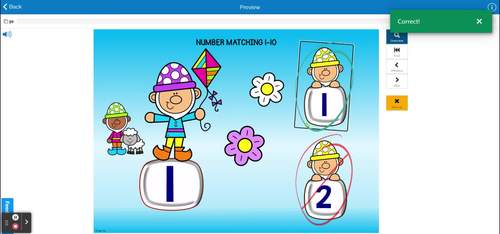 Spring Garden Number Recognition 1 to 10 Preschool Boom Cards - Gnomes