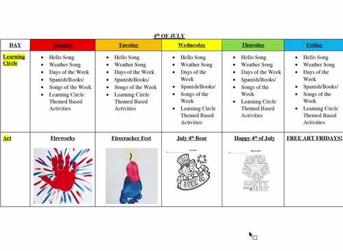July Toddler Lesson Plans by Admin 4 You | TPT