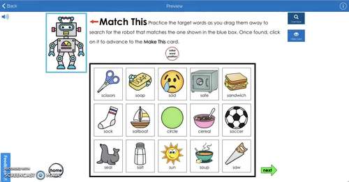 Boom™ Cards Match This Robot Make This Robot Articulation Activity for S