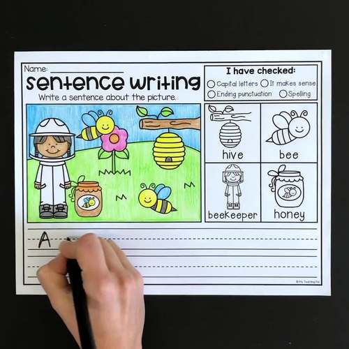 Spring Sentence Writing Worksheets by My Teaching Pal | TPT