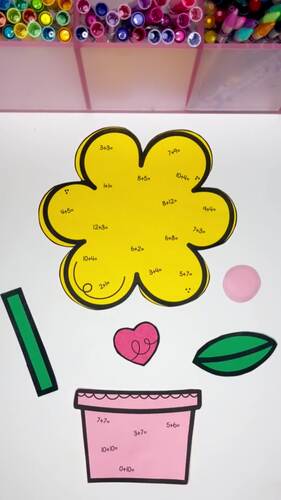 Spring Math Fact Flower Crafts | End of Year Crafts | TPT