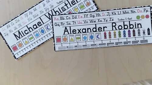 Desk Name Tags Kindergarten, Table Name Plates with Number Line, Editable