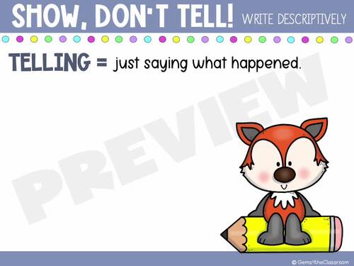 'Show, Don't Tell' Descriptive Writing Pack: Grade 2-5. PDF & Digital ...
