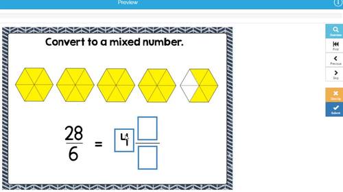 Distance Learning | Improper Fractions and Mixed Numbers Digital Boom Cards
