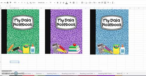 Digital Data Tracker Students Google Sheets Editable NWEA MAP Goals ...