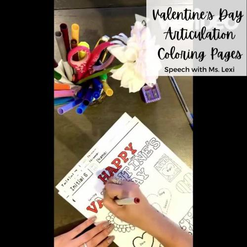 Valentine's Day Articulation Coloring Pages by Speech with Ms Lexi