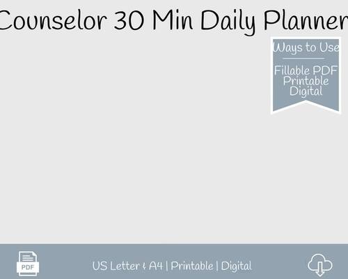 Counselor 30 Minute Daily Planner by CC Digital Studios | TPT