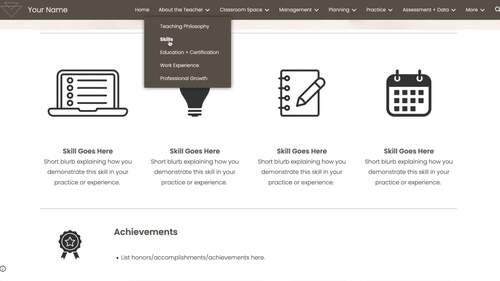 Neutral Teaching Portfolio Bundle | Digital Teaching Portfolio + Resume
