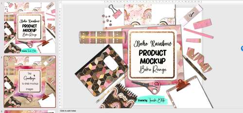 Boho Rainbow Themed Mockup MOVEABLE Mock-up png Scene Creator, Stock images