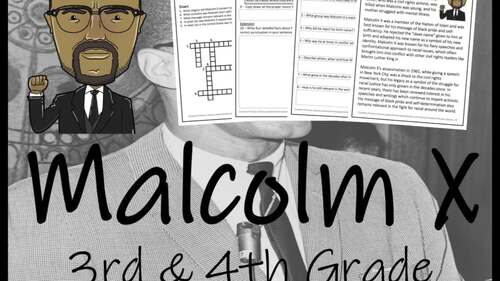Malcolm X Close Reading Comprehension Activity | 3rd Grade & 4th Grade
