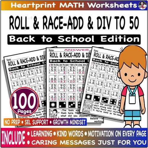 Roll and Race Math Dice Games | Addition & Division to 50 Goal Set ...